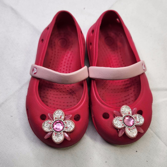 CROCS | Shoes | Crocs Girls Raspberry Petal Pink Keeley Springtime Mary ...